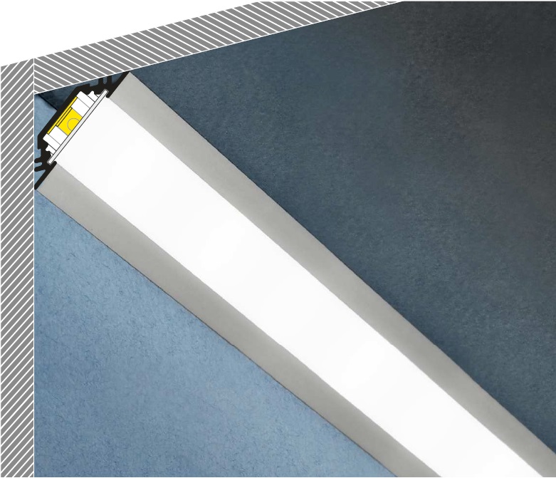 Profilo led 45 gradi angolare TRIO | Vendita-Illuminazione